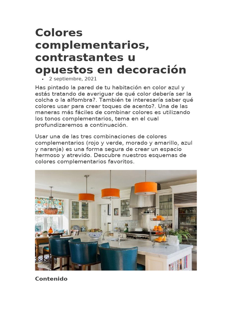 Colores complementarios | PDF