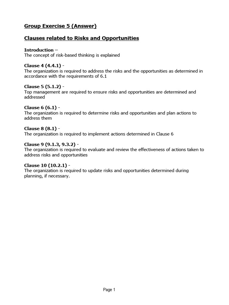 ISO 9001 IQA Group Ex 5 Answer | PDF