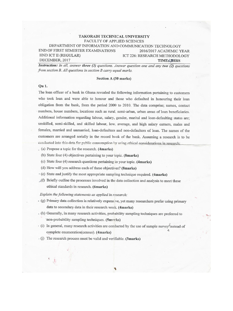 Public - Questionfiles - HND - Level200 - Regular - Firstsem - endOfSem - Research Methodology ...