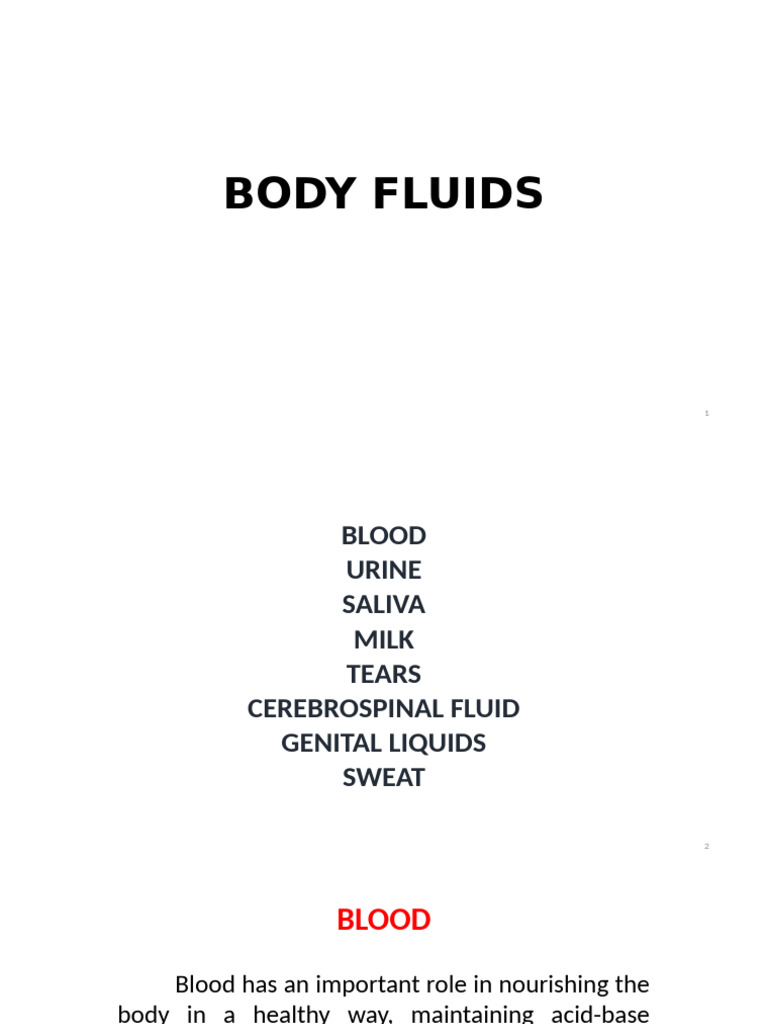 Body Fluids | PDF