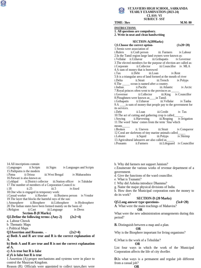 Class Vi SST 2 | PDF