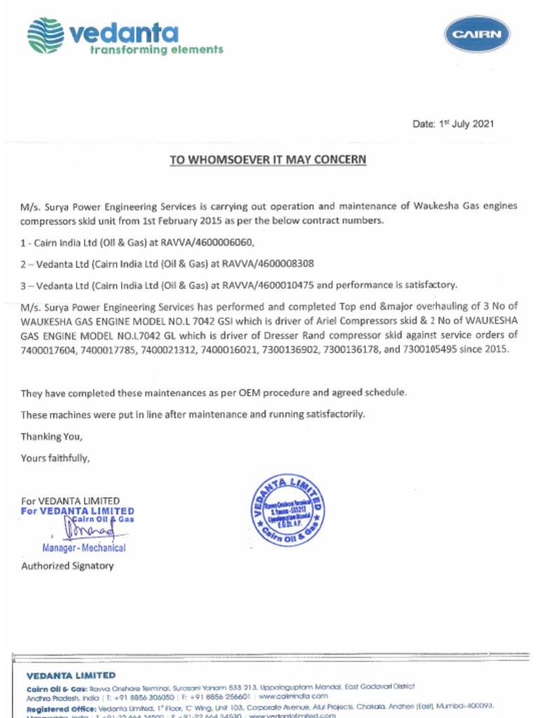 Work Completion Certificates and Work Orders | PDF