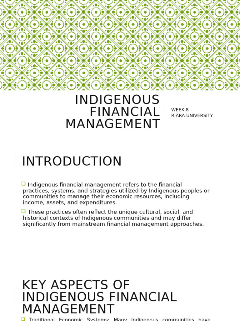 Indigenous Financial Management | PDF