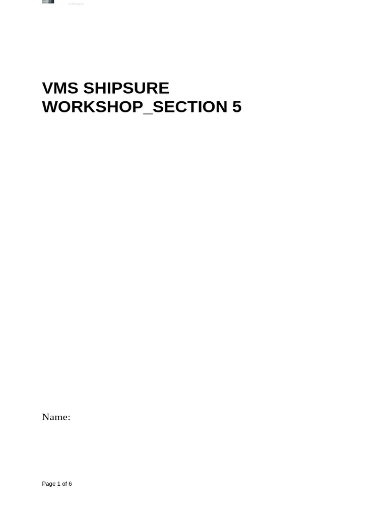 6VMS SS Workbook Section 5 | PDF