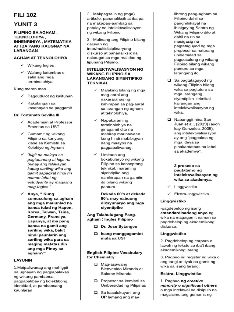 Yunit 3 | PDF