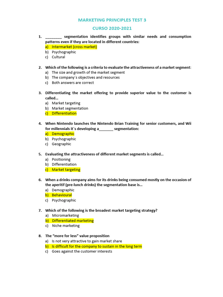 Test 3 Marketing Con Solucion | PDF