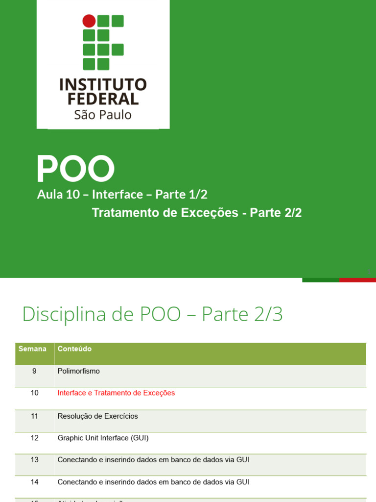 Aula10 - Interface - Tratamento de Excecao - Parte1 | PDF