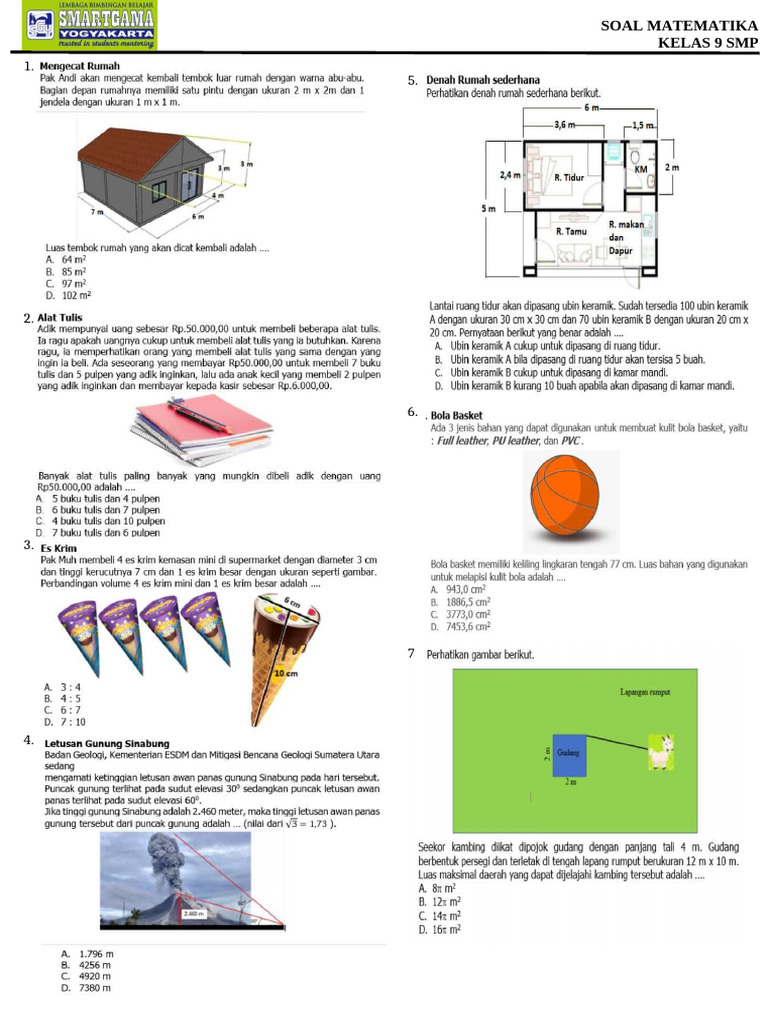 Soal MTK 9 Pak Gun 18 Mar | PDF