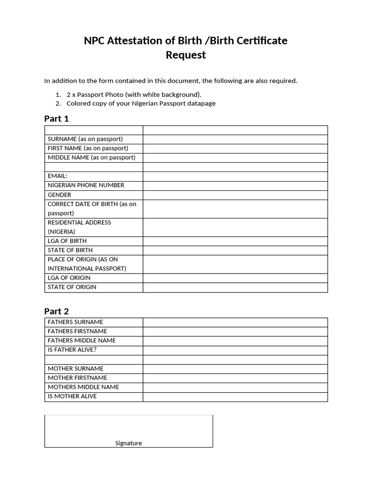 NPC Attestation of Birth_Birth Certificate - Sample | PDF