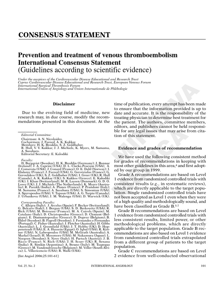 IUA - International Consensus Statement 2006 | PDF
