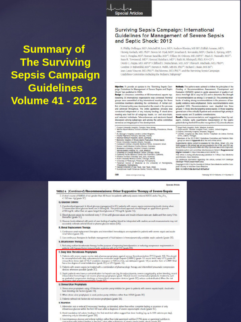 Sepsis Campaign Guideline 2012 | PDF