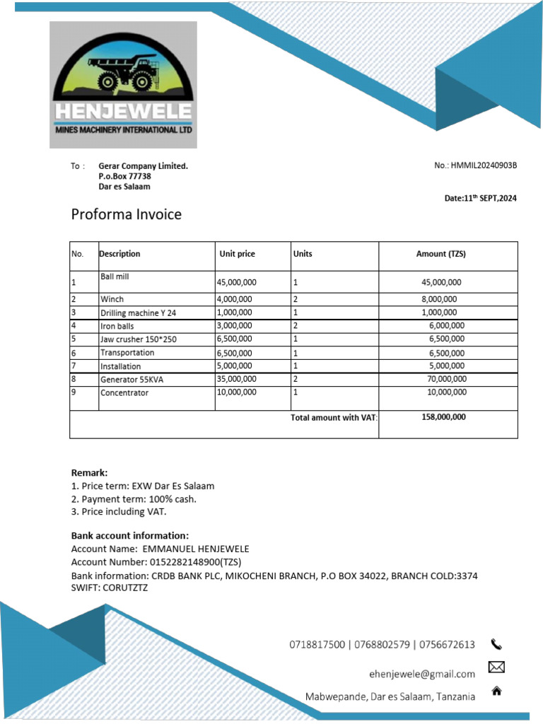 Gerar Proforma | PDF