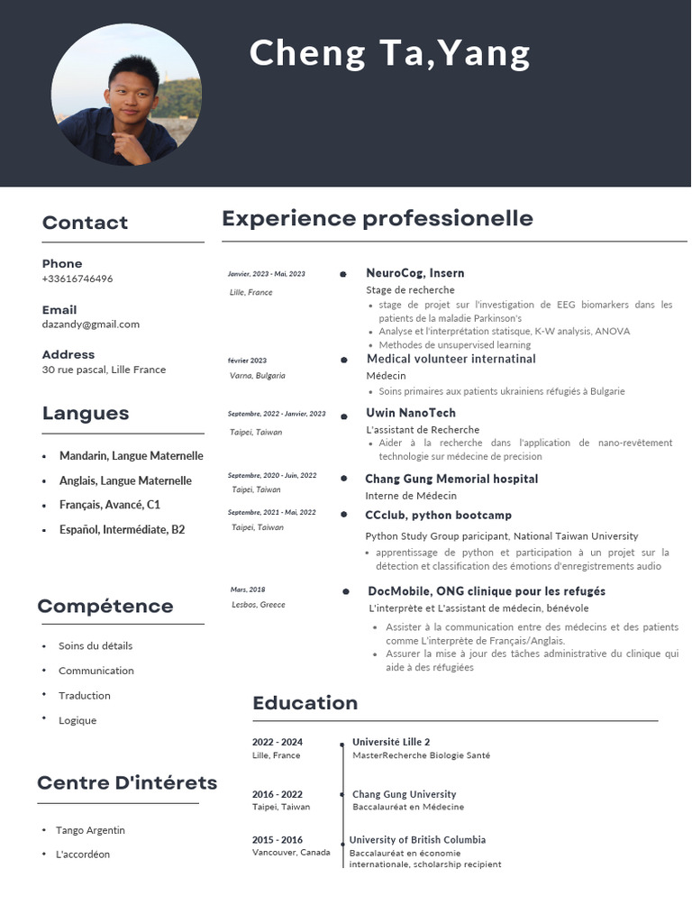 Cheng Ta Yang, CV | PDF