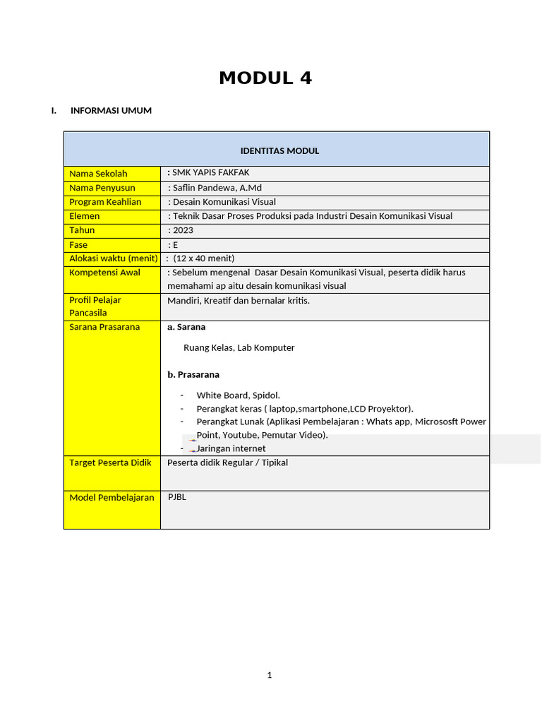 Modul 4 - Dasar Desain Komunikasi Visual X | PDF