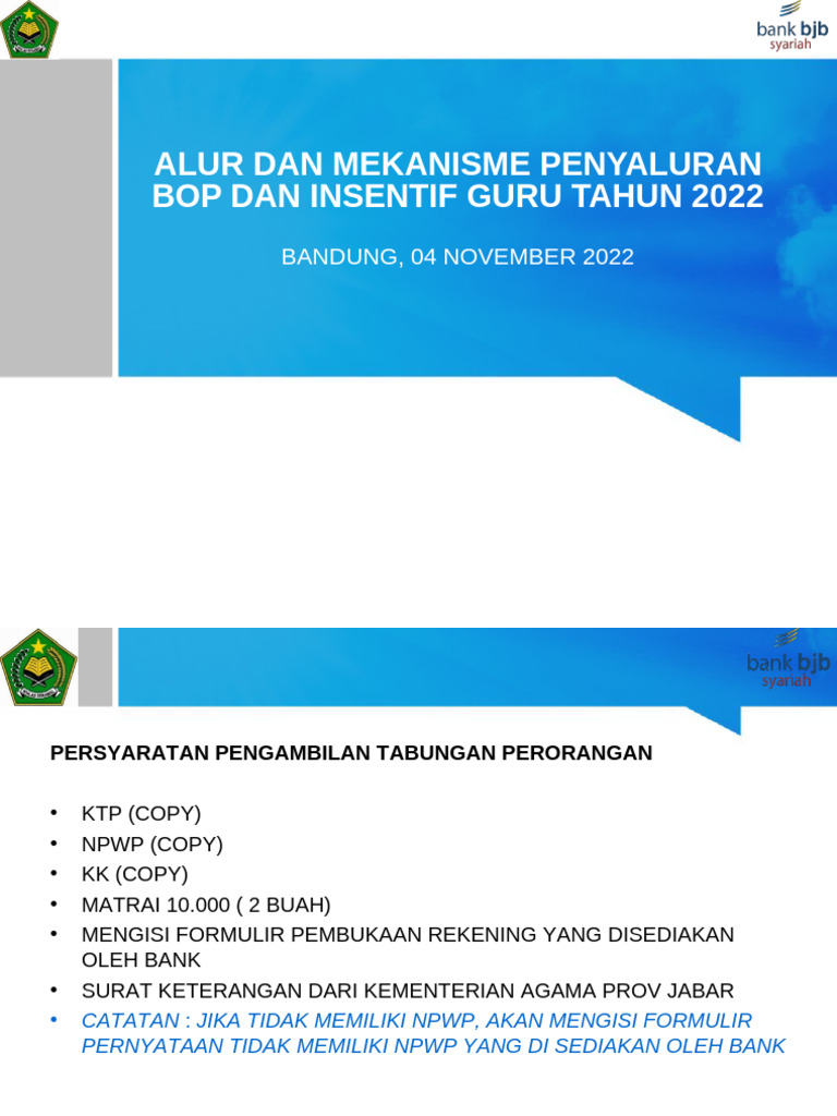 Persentasi Alur Penyaluran Bop Kanwil 2024 Fix | PDF