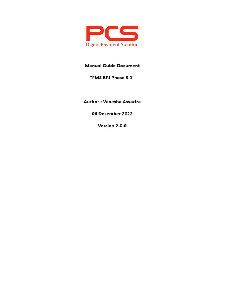 Manual Guide Doc-FMS BRI Phase 3.1 EDC (V2.0.0) | PDF
