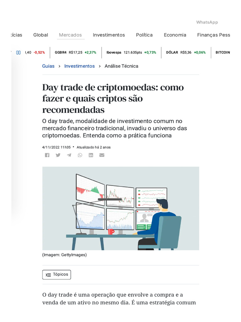 Day Trade de Criptomoedas - Como Fazer e Quais Criptos São Recome | PDF