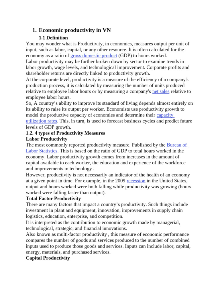 Economic productivity | PDF