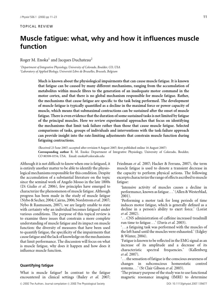 The Journal of Physiology - 2008 - Enoka - Muscle Fatigue What Why and ...