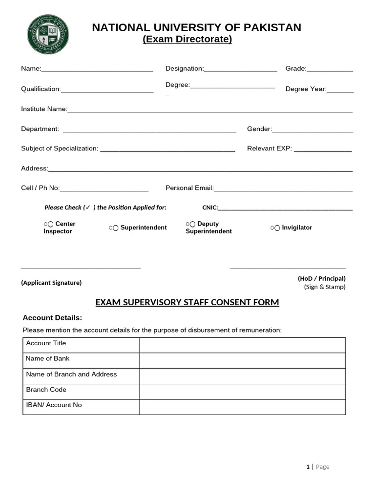 Concent Form NUP | PDF