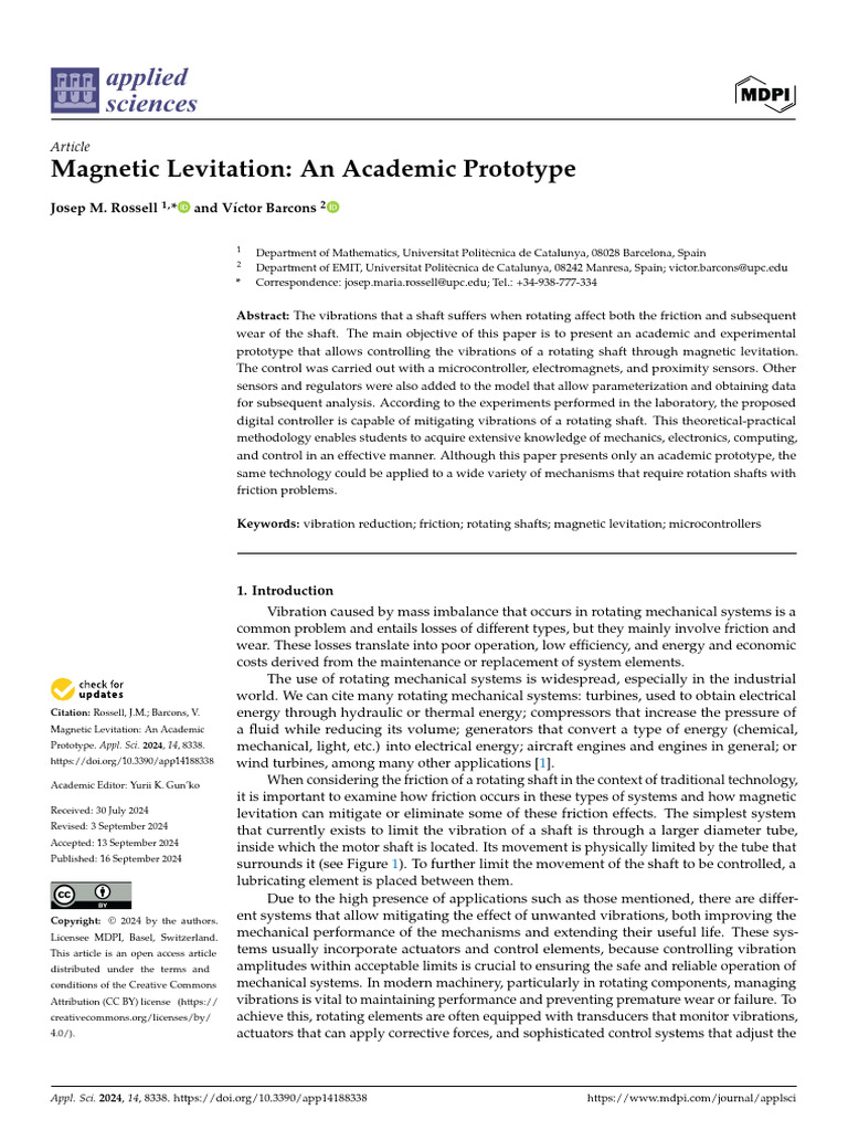 Magnetic Levitation An Academic Prototype | PDF