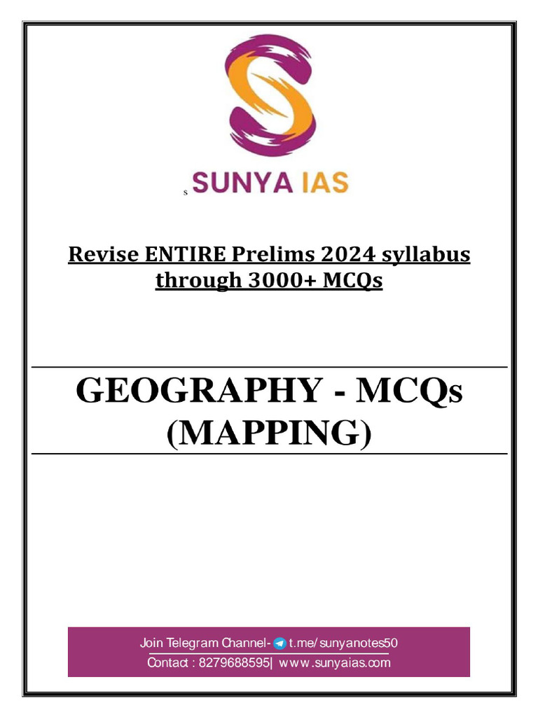 Mapping MCQs Shunya IAS | PDF