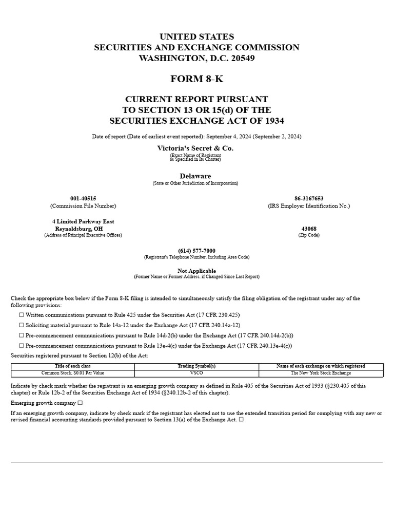 Form 8-K: United States Securities and Exchange Commission WASHINGTON ...