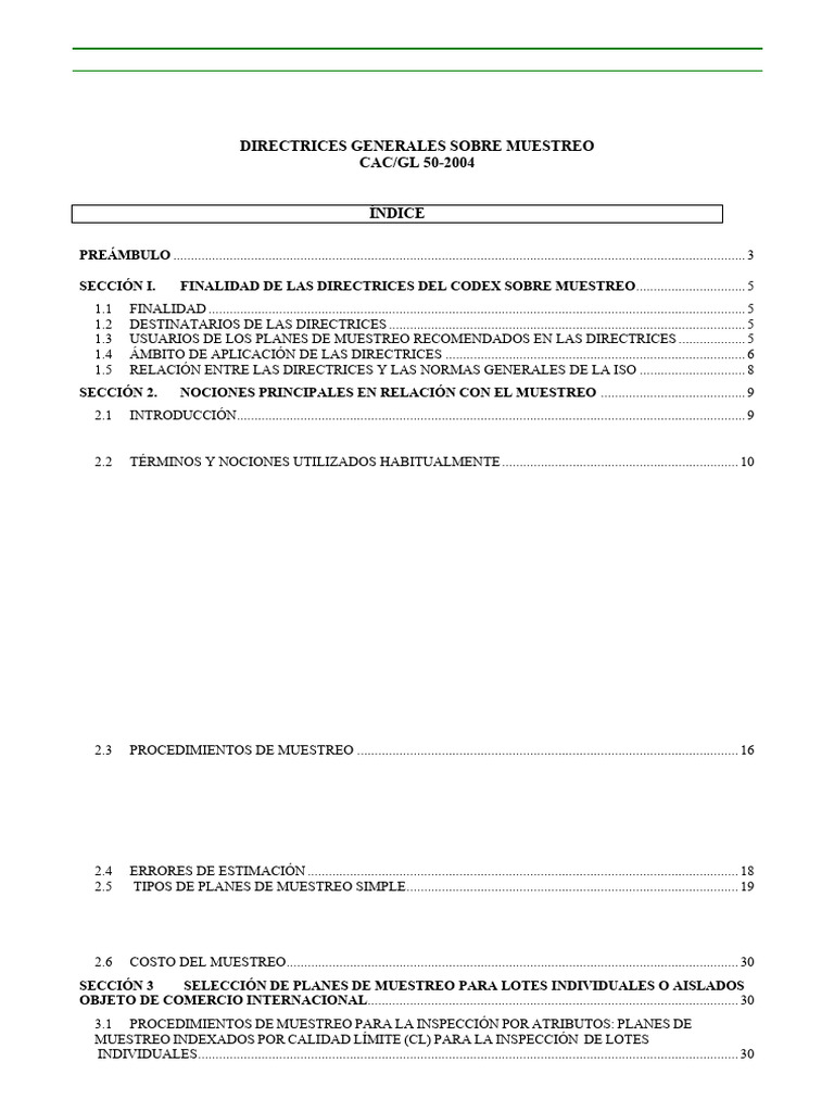 Muestreo Codex | PDF