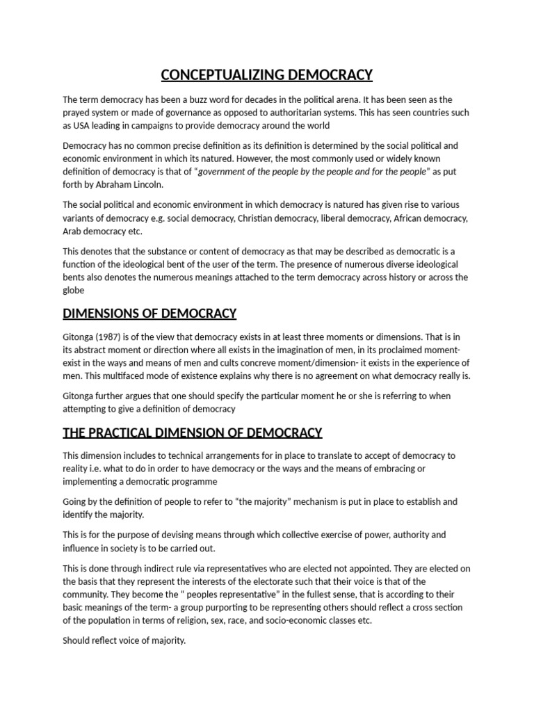 conceptualizing democracy | PDF