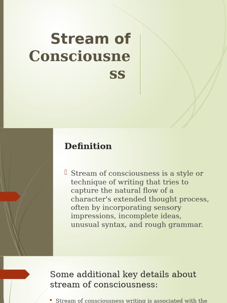Stream of Consciousness | PDF | Thought | Consciousness