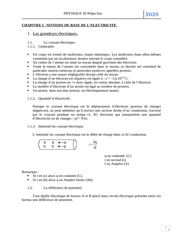 Cours de Physique III 2020 | PDF