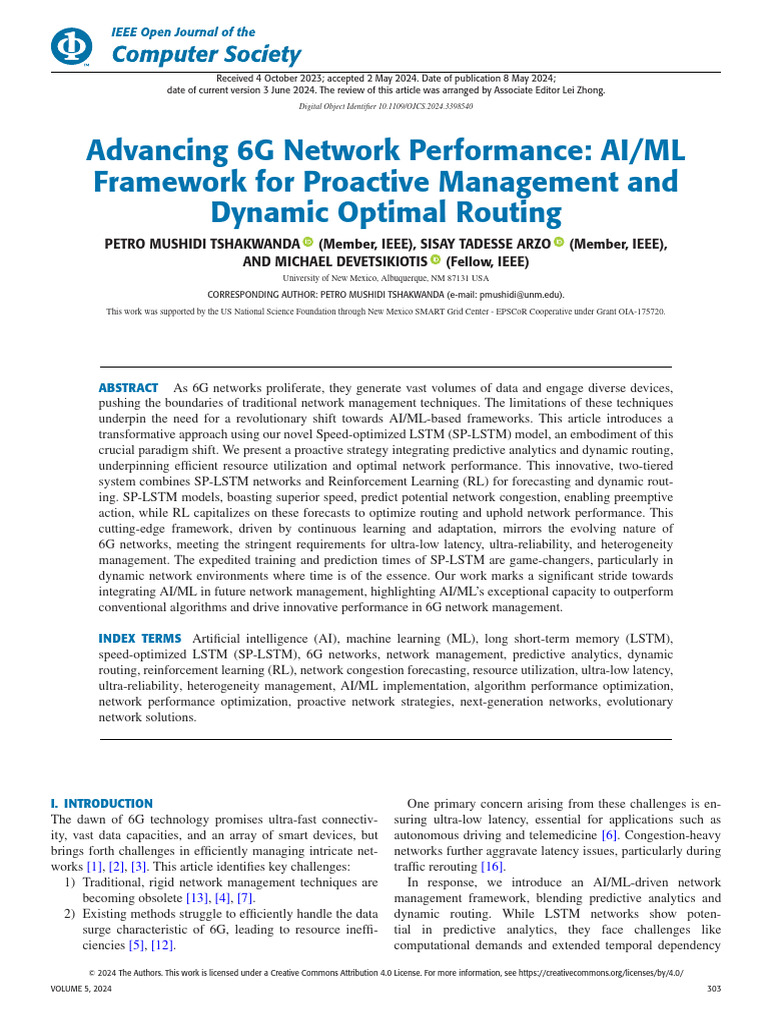 Advancing 6G Network Performance AI ML Framework For Proactive Management and Dynamic Optimal ...