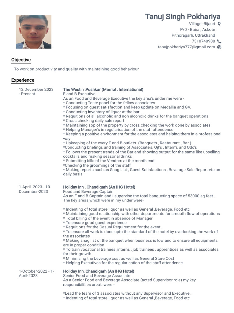 Tanuj Singh Pokhariya CV (1) - 2 | PDF