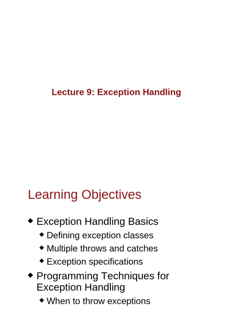 L1 Excep | PDF