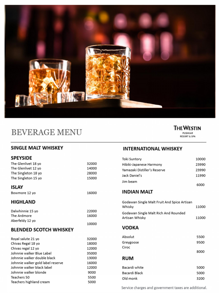 Banquet Beverage List PDF | PDF