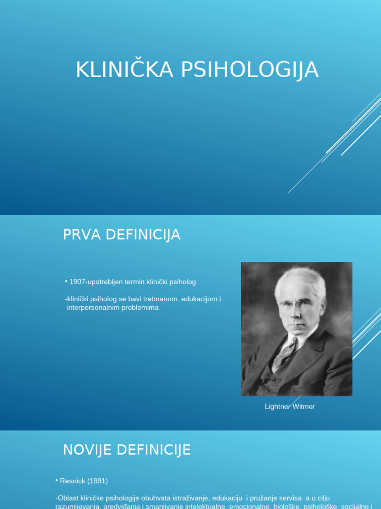 Klinicka Psihologija Definicija Istorijat | PDF