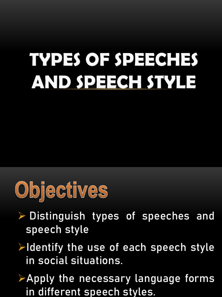 Speech Styles | PDF