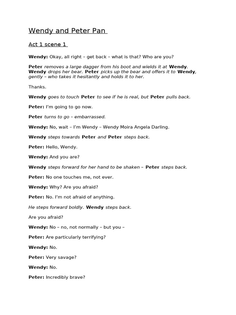 Wendy and Peter Pan | PDF