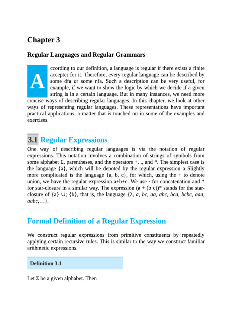 Regular Expressions and Regular Languages | PDF