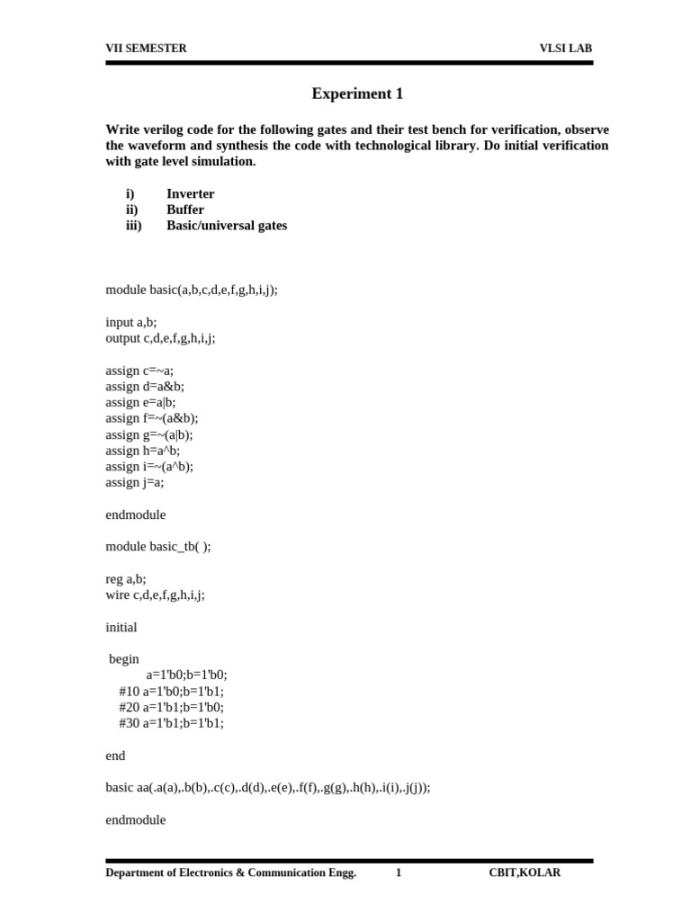 Vlsi Lab Manual | PDF