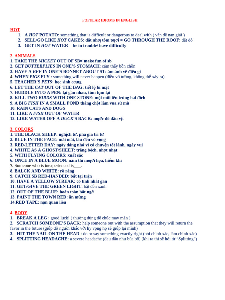 Common Idioms | PDF
