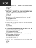 Nursing and Obstetric Exam Questions | PDF | Childbirth | Postpartum Period