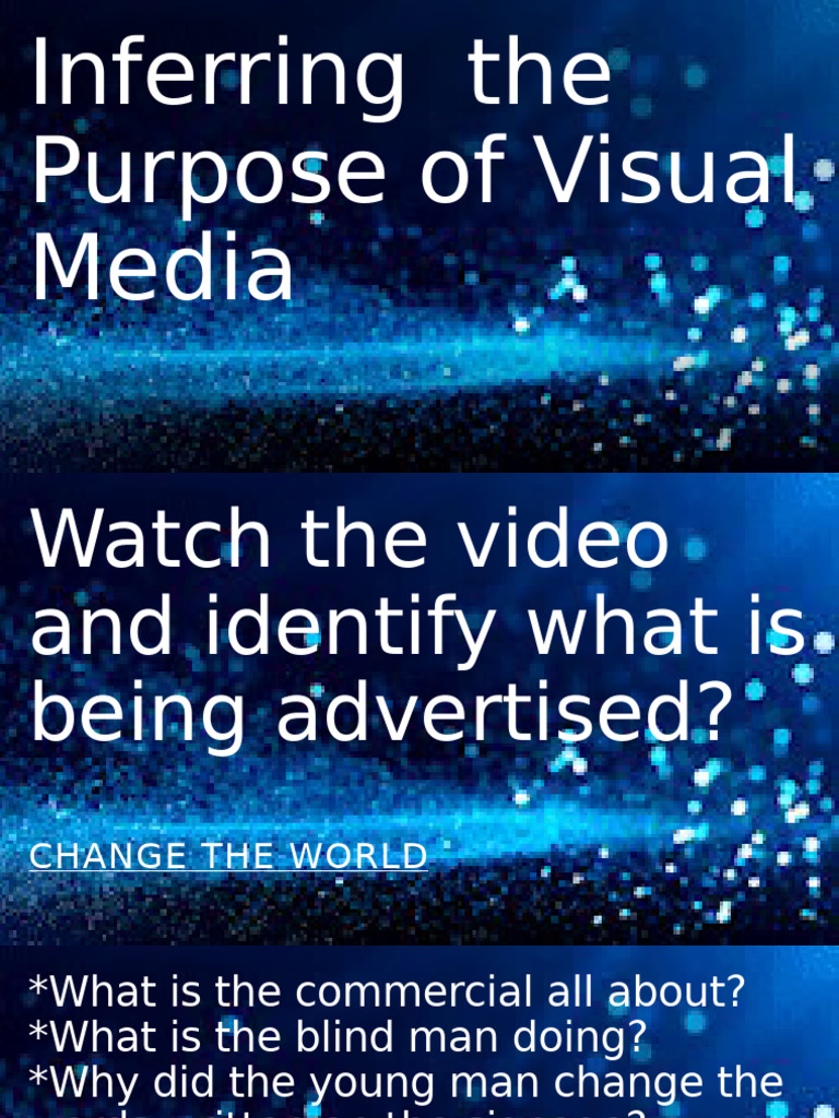 Week 6 Infer The Purpose of Visual Media | PDF