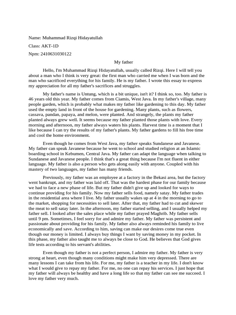 Essay Family - Rizqi H | PDF