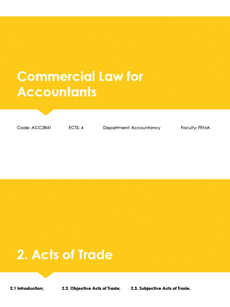 02acts of Trade - Notes | PDF