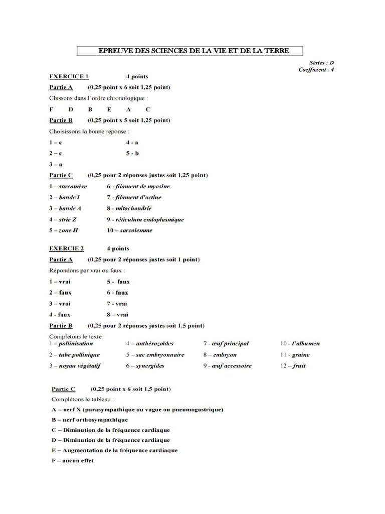 Corrige Sujet Td Svt | PDF