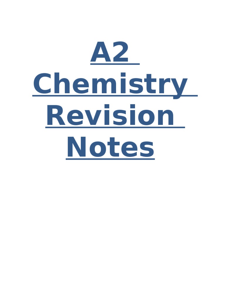 A-Level Chemistry Study Guide | PDF | Amine | Aldehyde