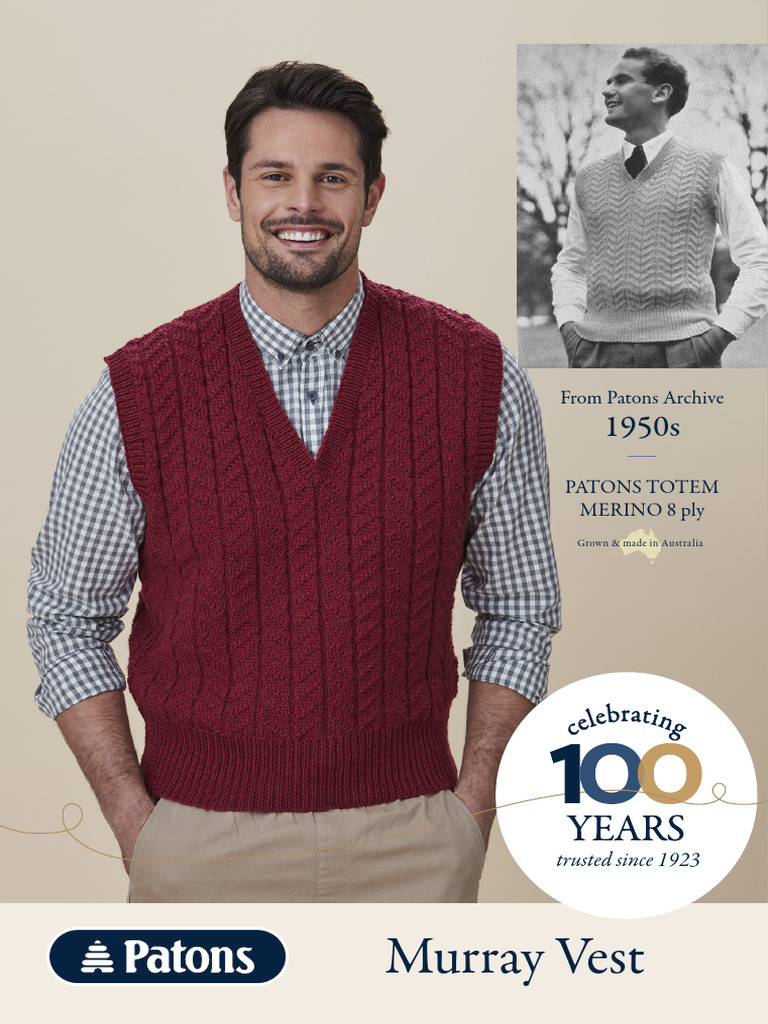 Patons w865 Vintage Murray Vest Web Pattern Fa | PDF