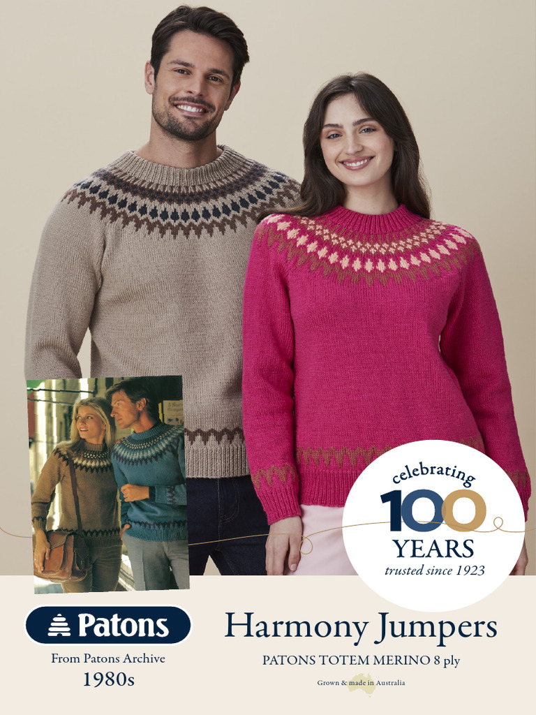 Patons w872 Vintage Harmony Colourwork Jumper Web Pattern Fa | PDF