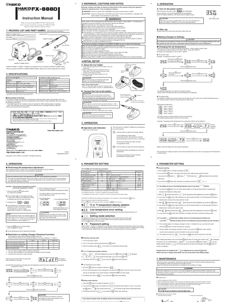 Hakko - FX-888D | PDF